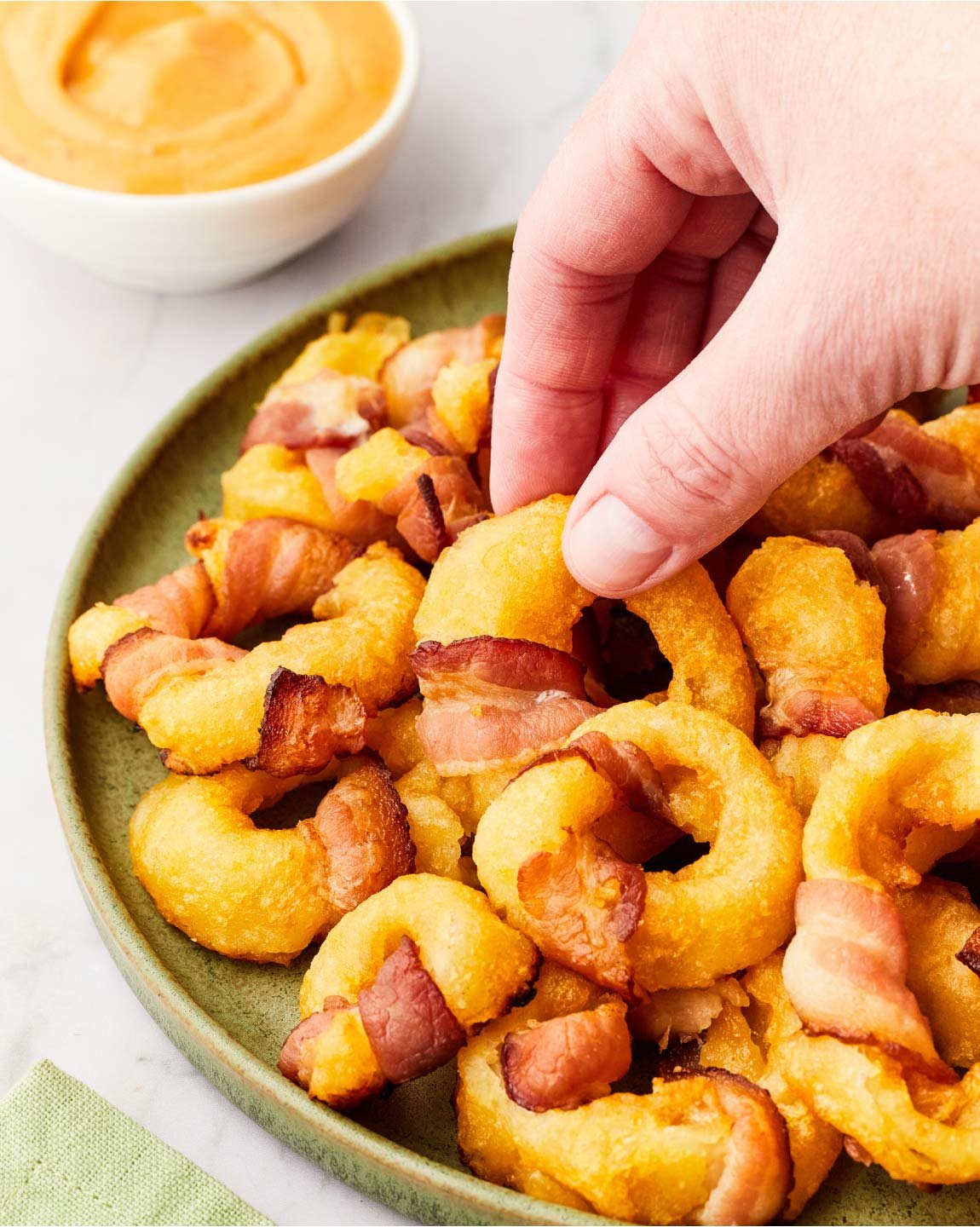 Bacon Wrapped Air Fried Onion Rings Recipe | Cavendish Farms
